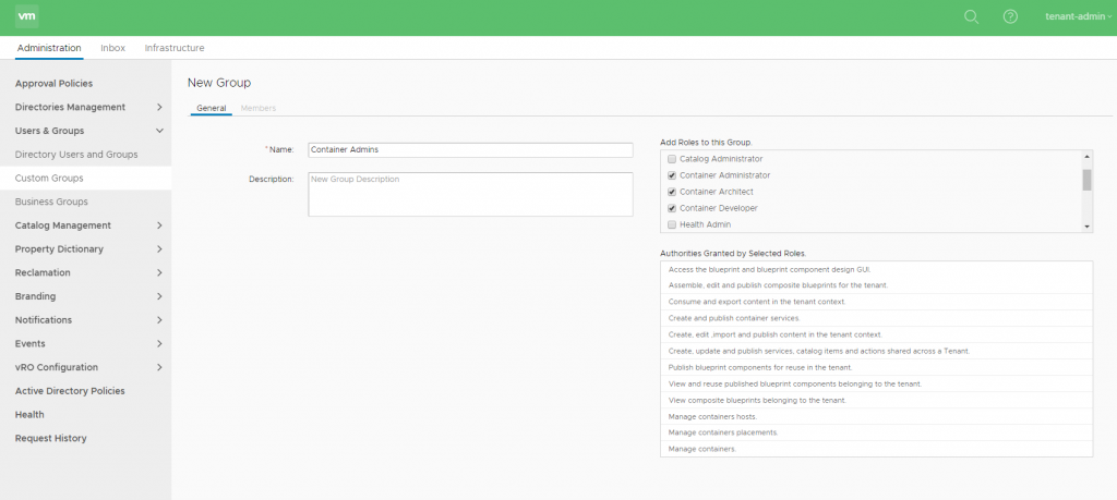 Add Virtual Container Host (VCH) to vRealize Automation – vRaccoon