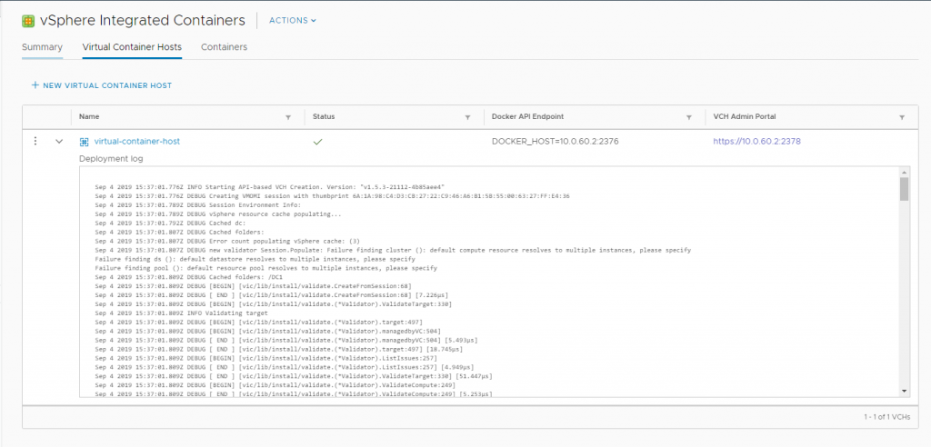 Deploy Virtual Container Host for vSphere integrated Containers – vRaccoon