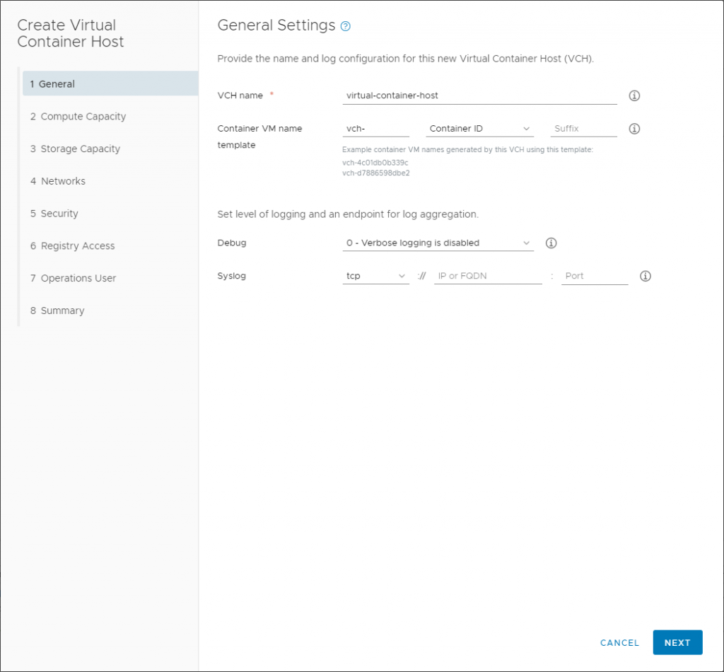Deploy Virtual Container Host for vSphere integrated Containers – vRaccoon