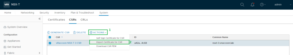 Replace NSX-T 3 SSL / TLS Certificates – GUI Method – vRaccoon