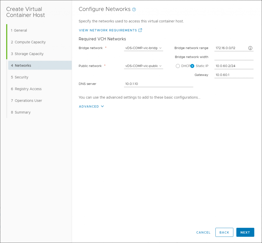 Deploy Virtual Container Host for vSphere integrated Containers – vRaccoon