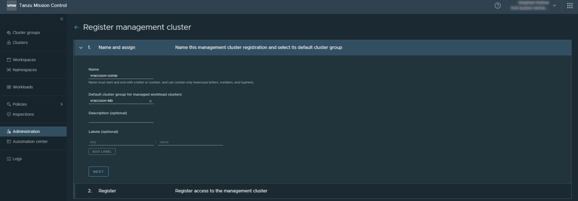 Tanzu Mission Control (TMC) and vSphere with Tanzu – vRaccoon