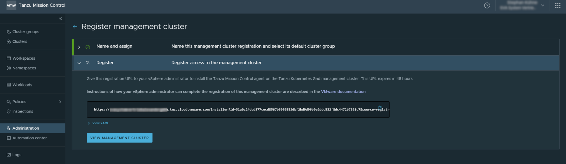 Tanzu Mission Control (TMC) and vSphere with Tanzu – vRaccoon
